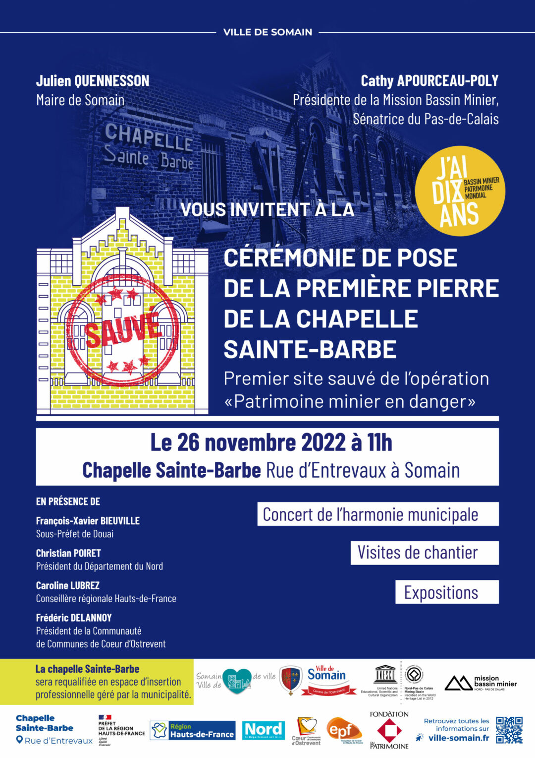 INVITATION - Chapelle Sainte-Barbe - Cérémonie de pose de la première ...