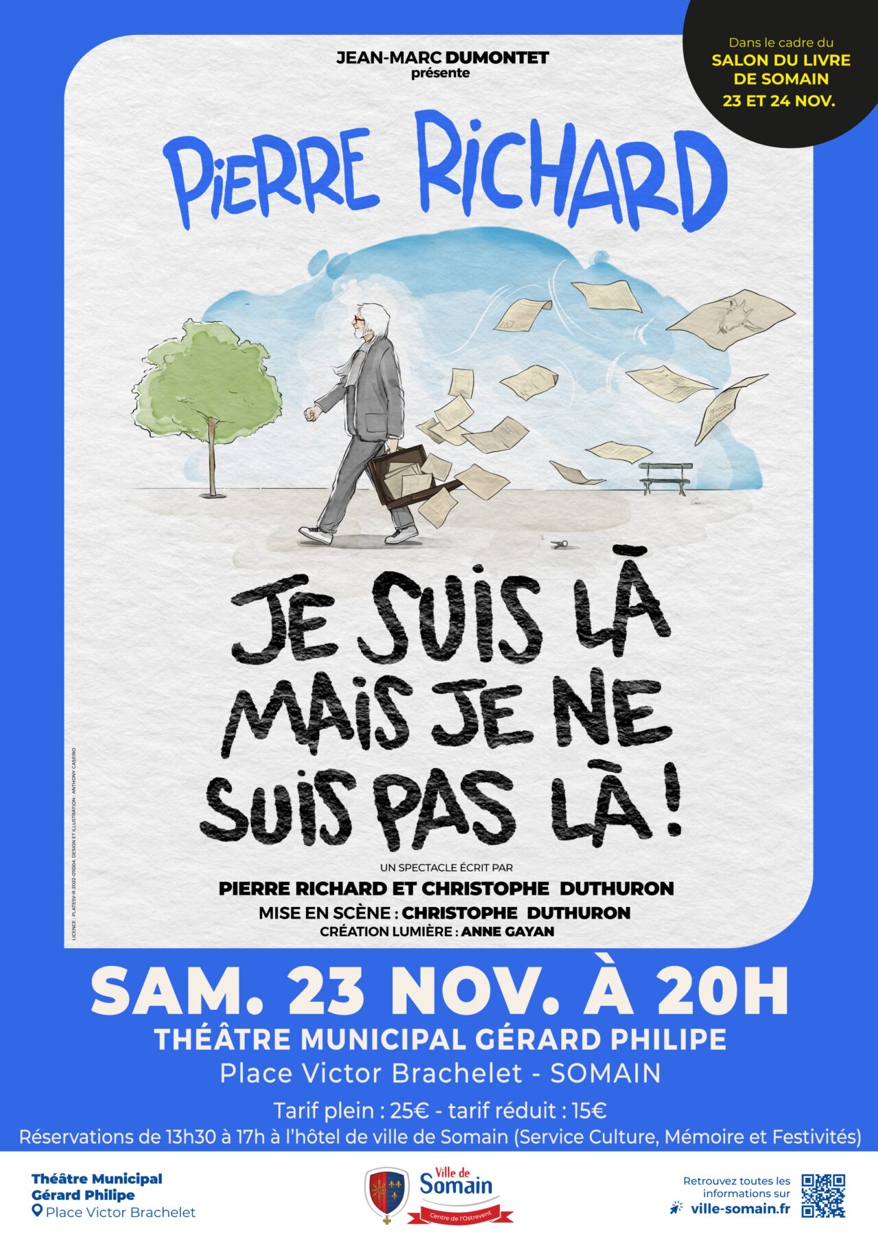 Spectacle Pierre Richard - 23 novembre - Ville de Somain